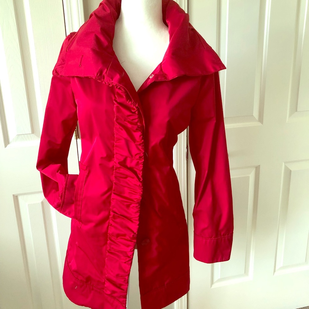 Rainforest Red Trench Style Raincoat - Gem
